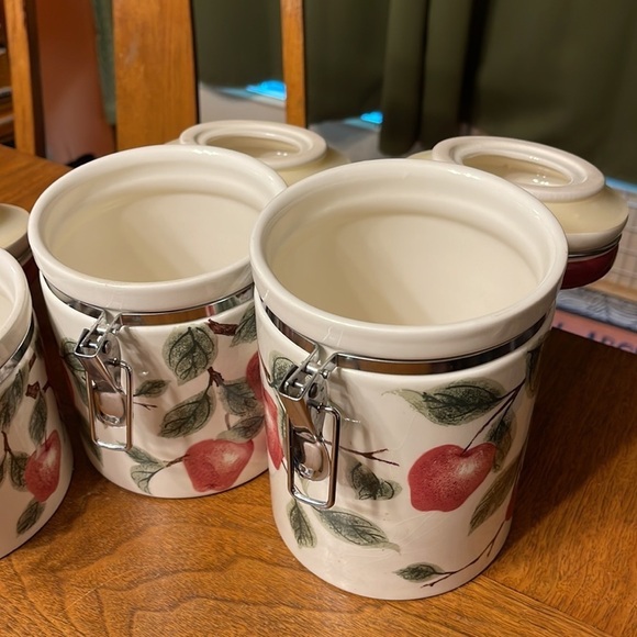Vintage | Kitchen | Vintage Retro Ceramic Apple Latch Lid Canister Set ...